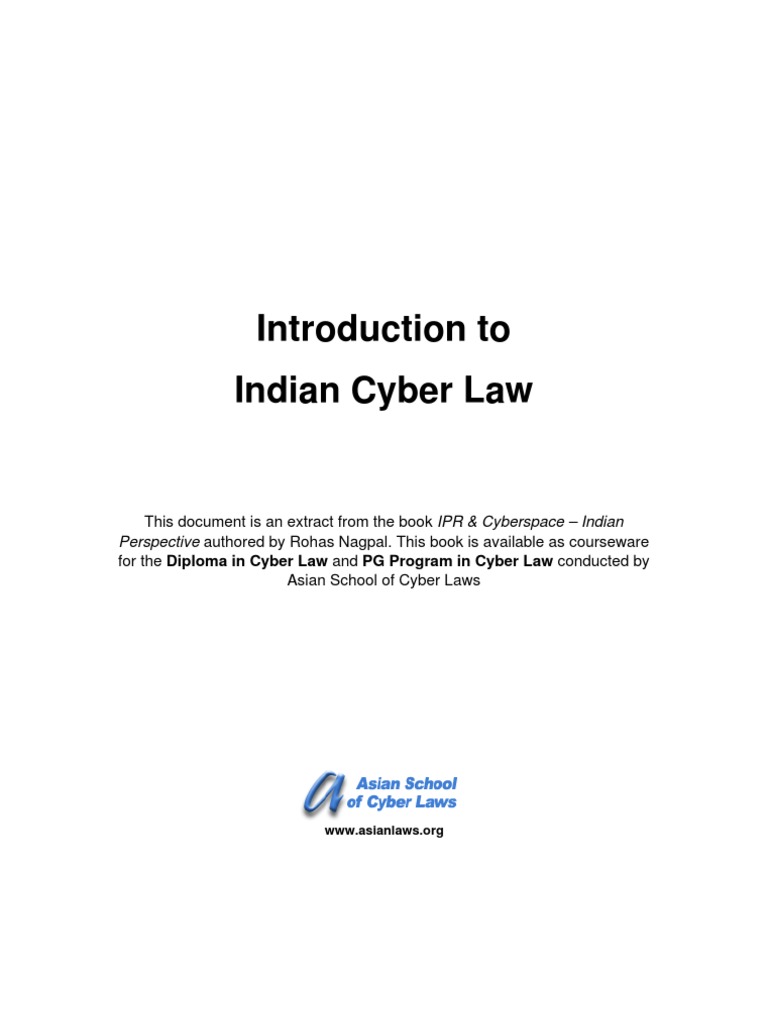 Introduction To Indian Cyber Law | Download Free PDF | Software ...