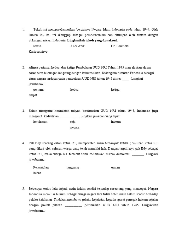 Latihan Soal PKN | PDF