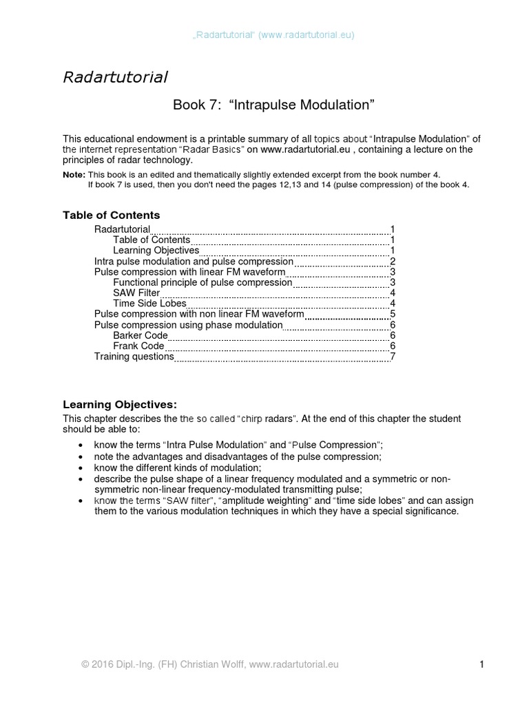 Book 7 | PDF | Radar | Modulation