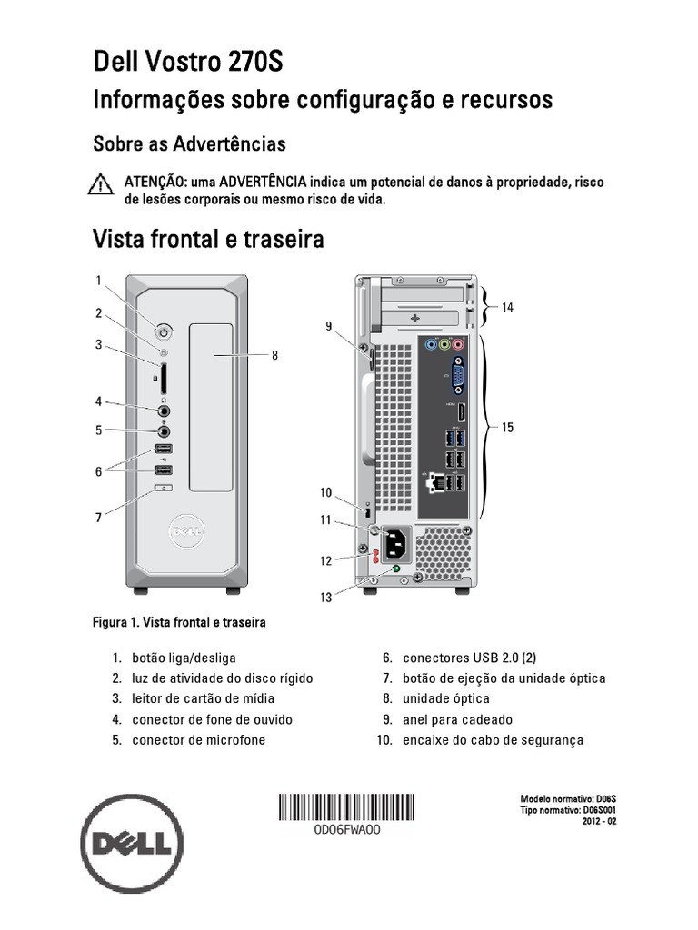 Vostro - Desktop - Vostro-270s - Setup Guide - PT-BR | PDF | USB | Rede ...