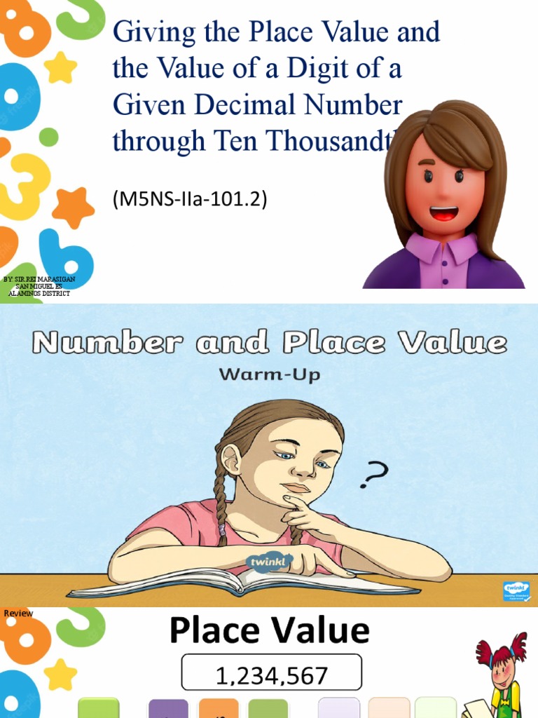 Cot 1 Giving The Place Value And The Value Of A Digit Of A Given Decimal Number Through Ten 