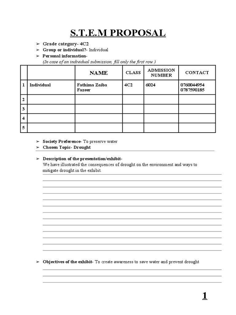 Stem Proposal Structure | PDF