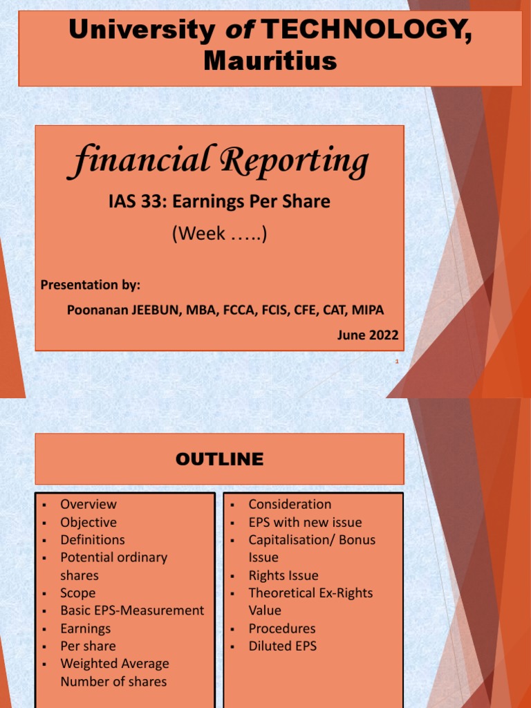 IAS 33 Earnings Per Share | PDF | Dividend | Earnings Per Share
