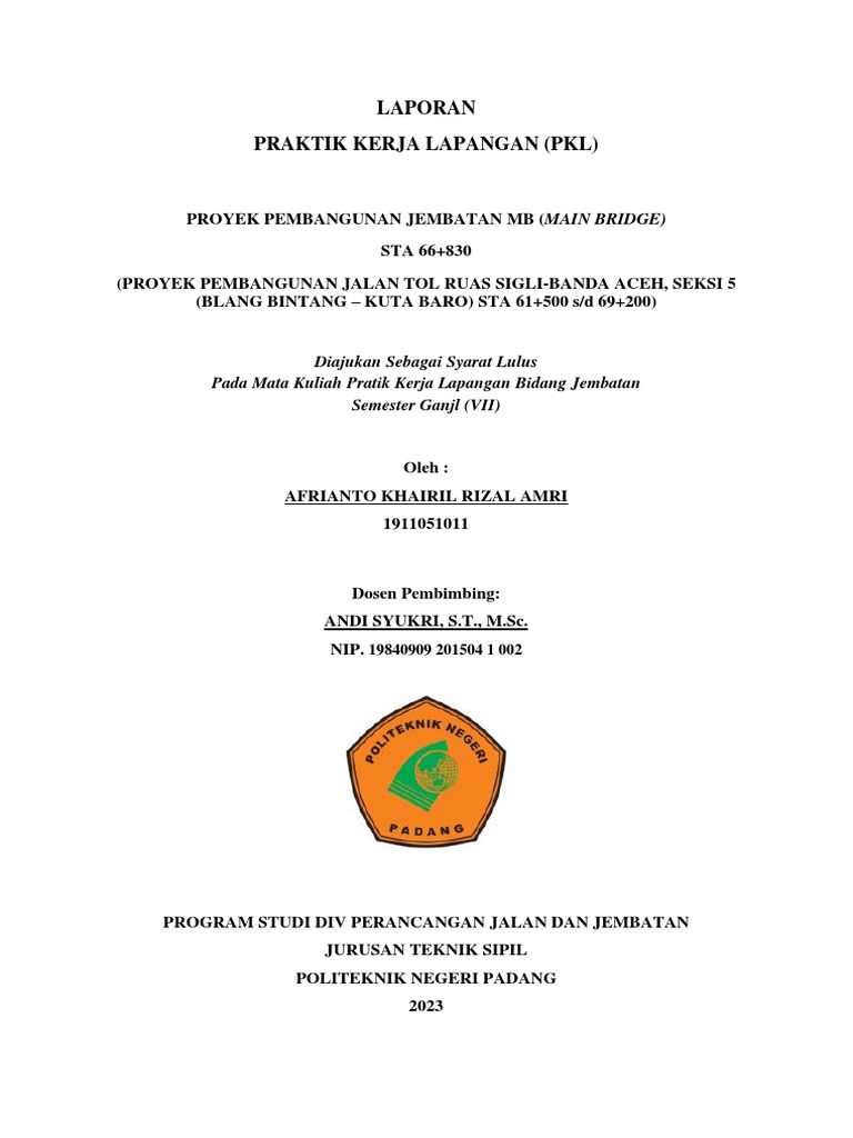 Laporan PKL Proyek Jembatan | PDF