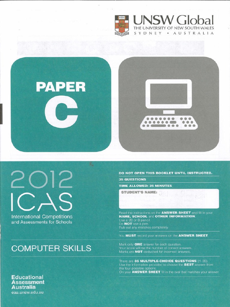 2012 Icas Science C Yr6 PDF Free | PDF