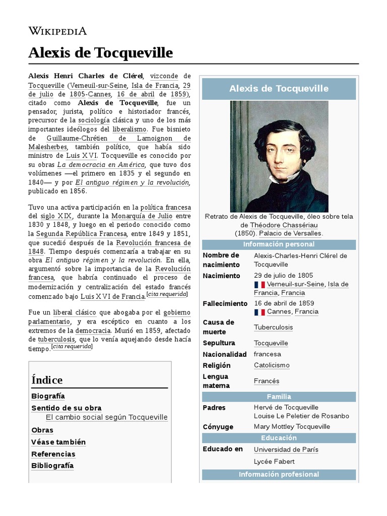 Alexis de Tocqueville | PDF | Ciencias Políticas