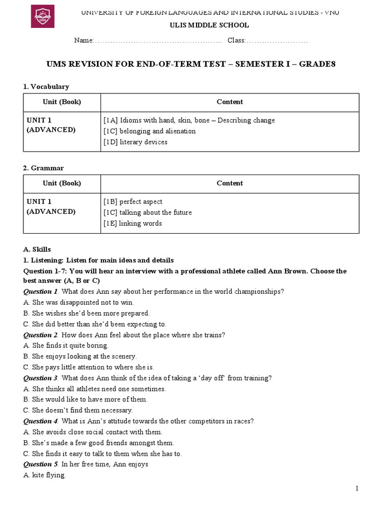 (Grade 8) Revision Package | PDF | Lithography | Poster