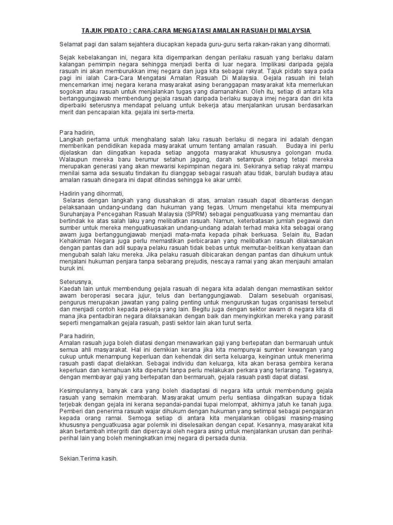 Skrip Pidato Jan2023 | PDF