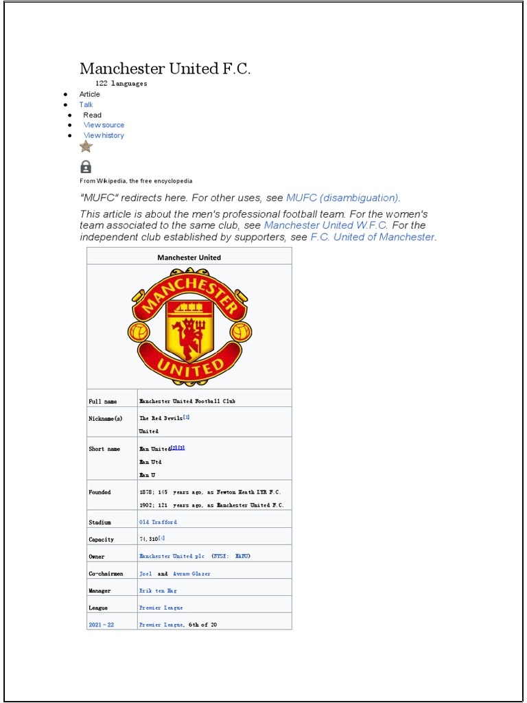 Manchester | PDF | Manchester United F.C. | Association Football