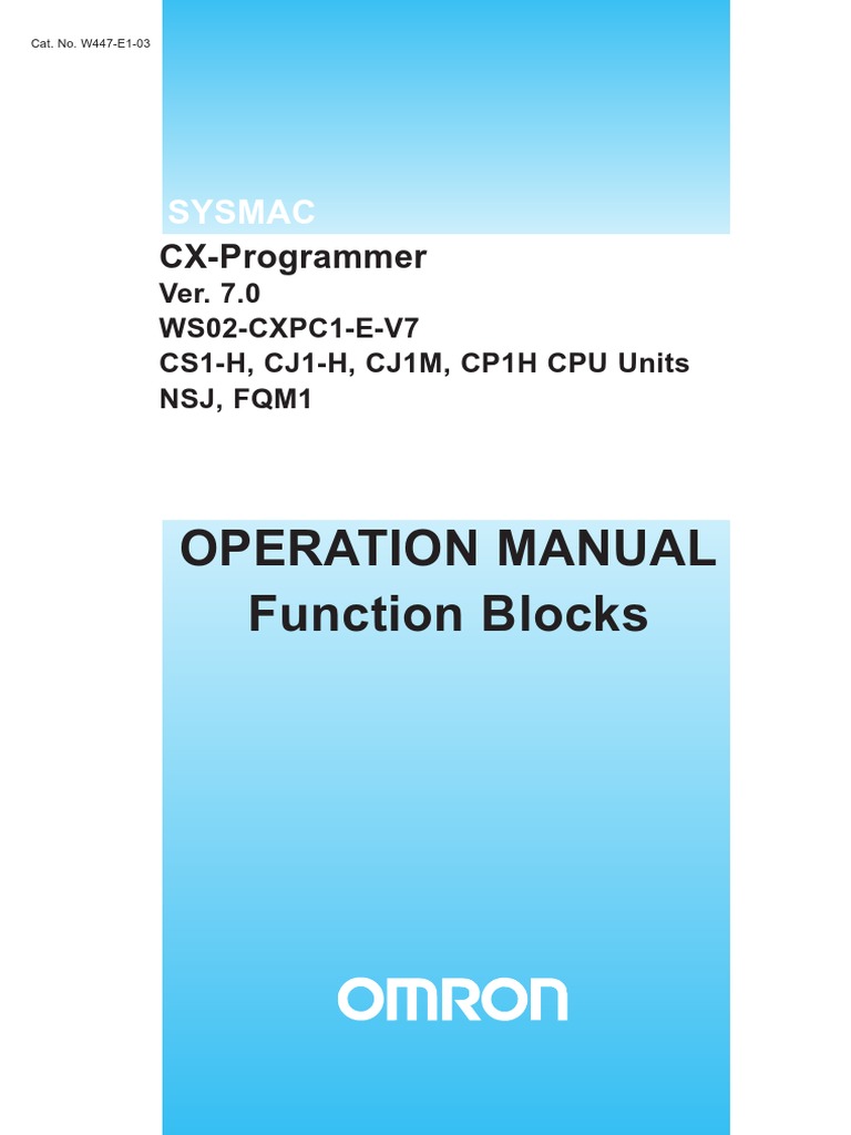 W447 E1 03+CX Programmer FunctionBlocks+OperManual | PDF | Input/Output ...