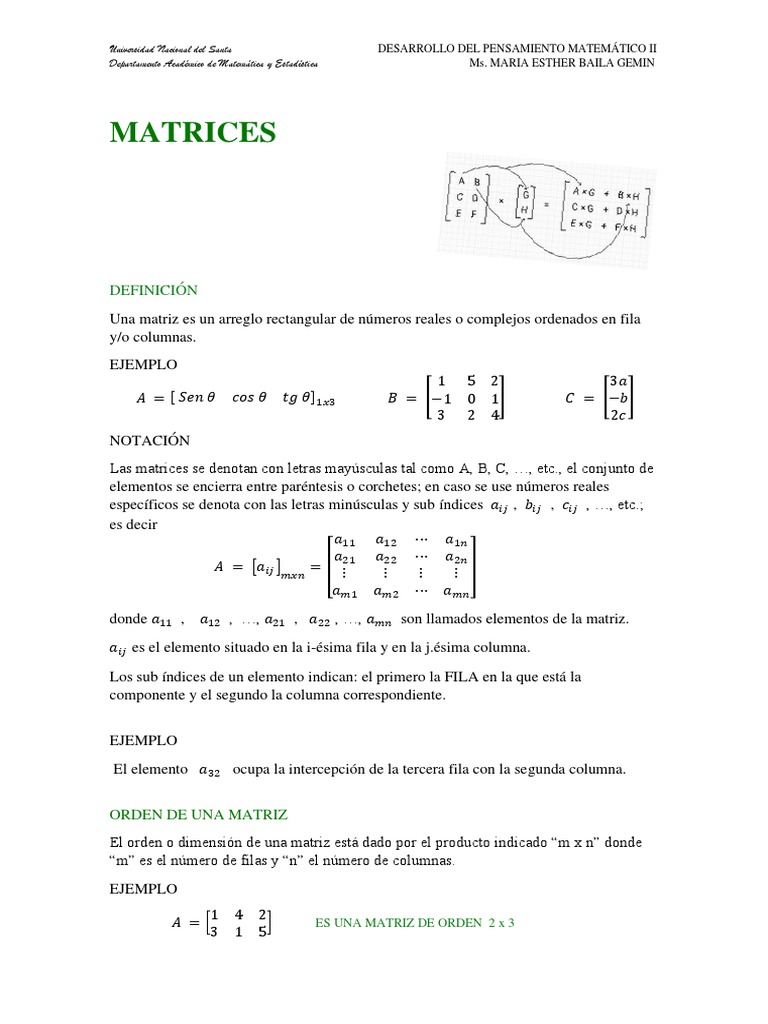 Sem 07 Matrices DPM Ii | PDF | Matriz (Matemáticas) | Funciones y mapeos