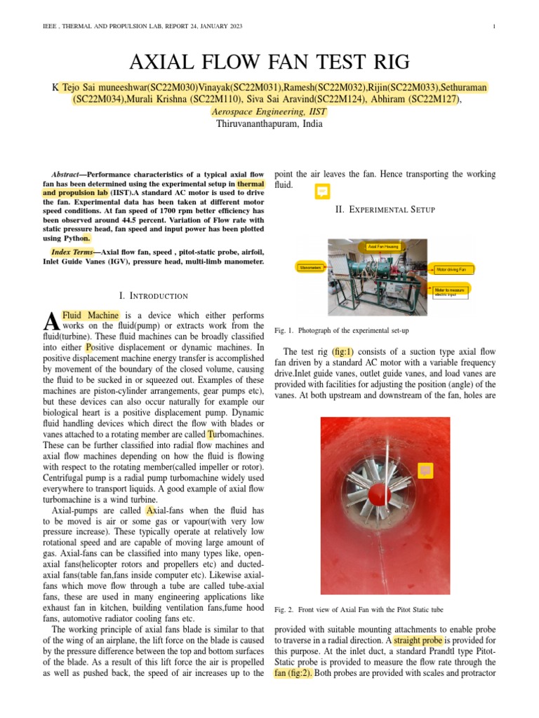 Axial Flow Lab - RS | PDF | Turbomachinery | Pump