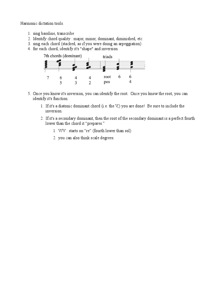 Harmonic Dictation for Musicians | PDF