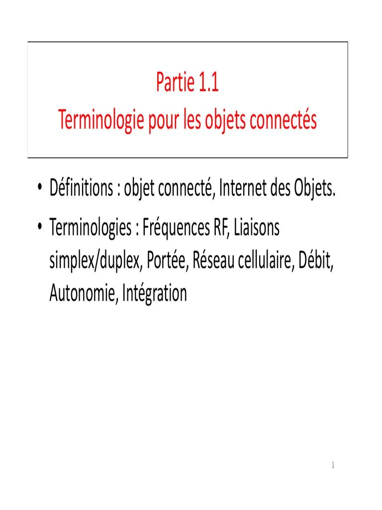Terminologie des objets connectés | PDF | Internet des objets | LTE ...
