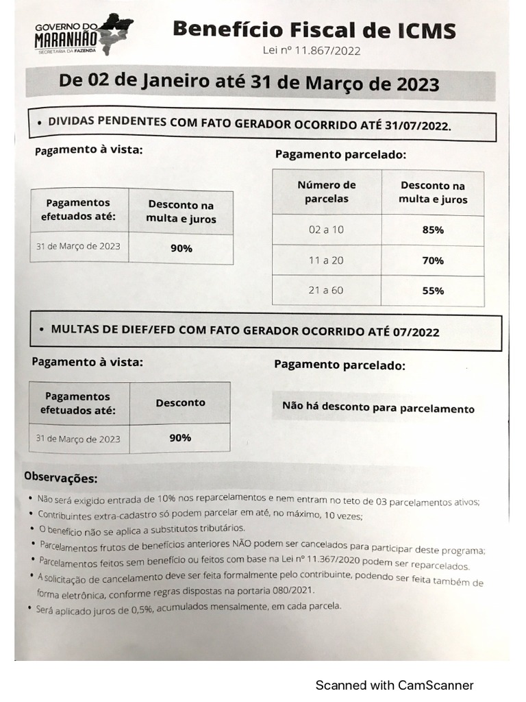 Benefício Fiscal de ICMS | PDF