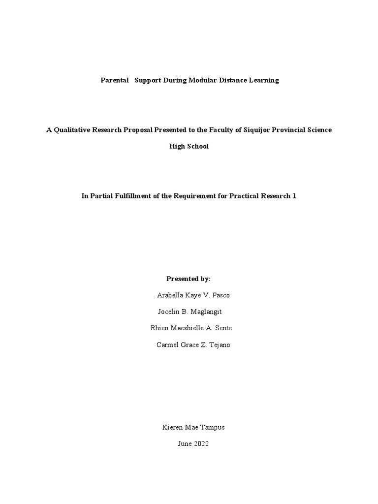 Parental Support in Modular Learning | PDF | Learning | Distance Education