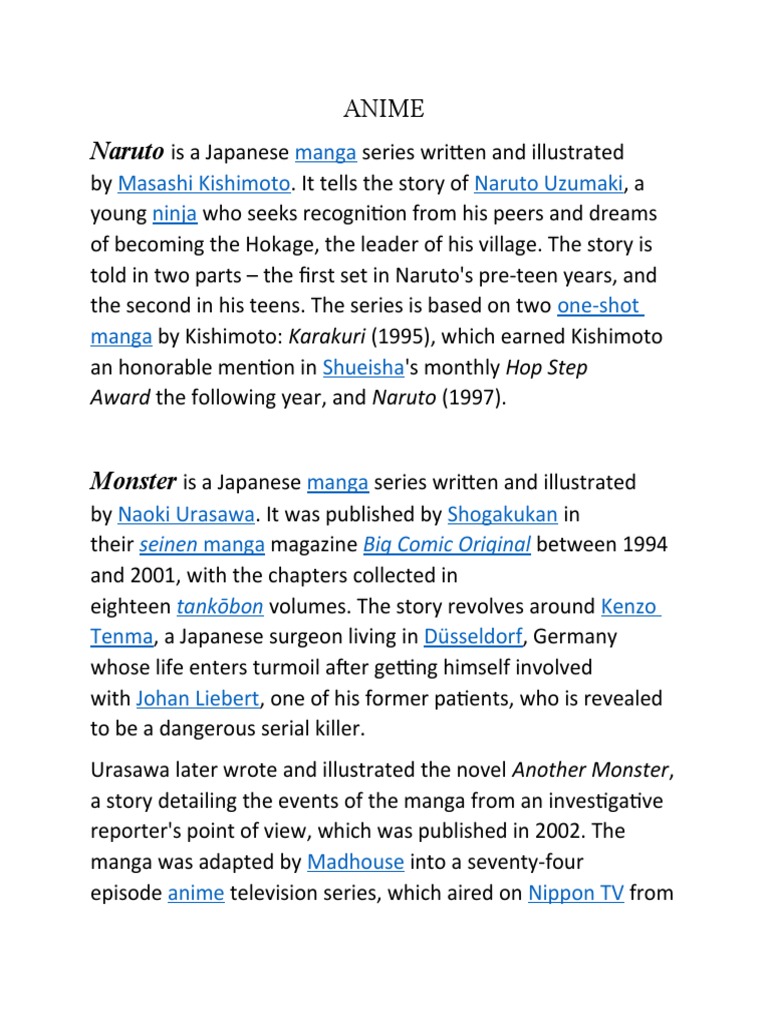 ANIME | PDF | Manga | Anime And Manga