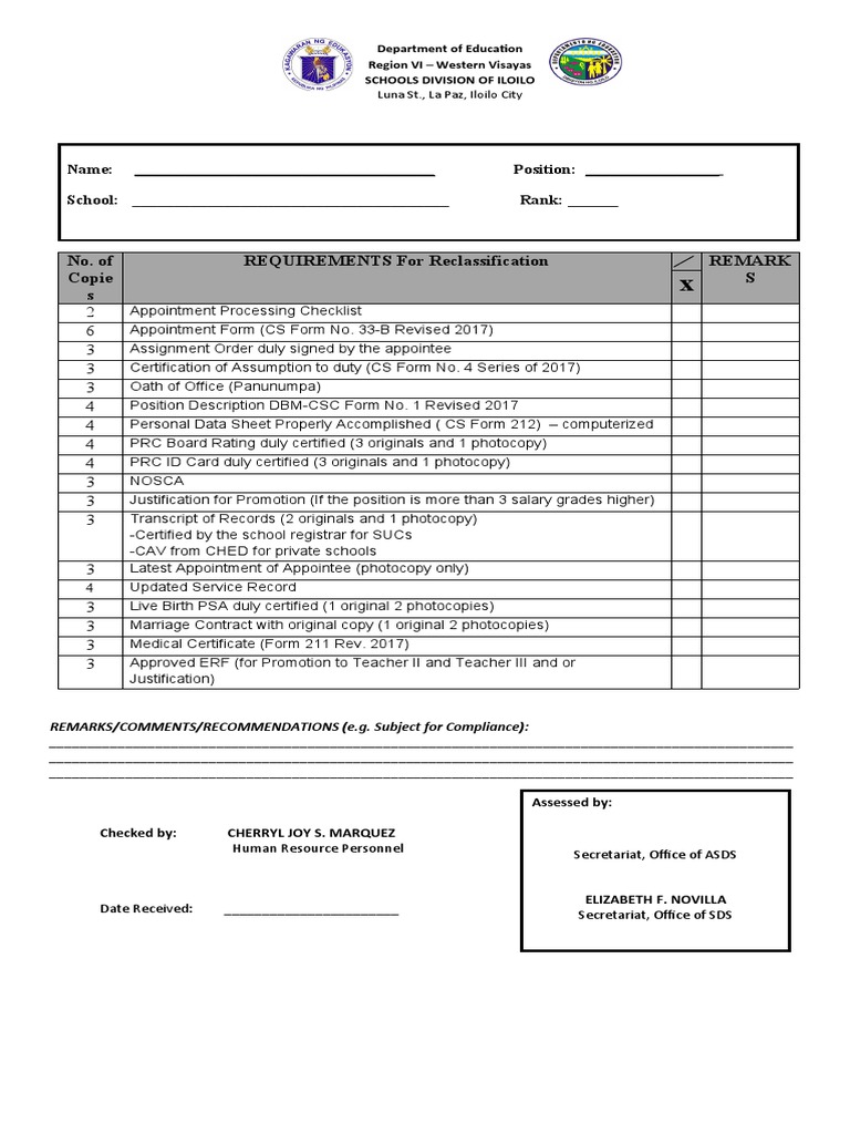Requirements For Reclassification | PDF | Government
