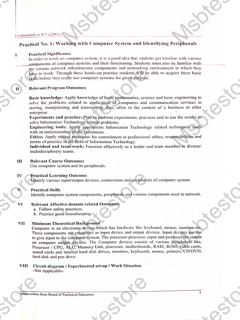 Fundamentals of ICT Lab Manual Answer Download | PDF