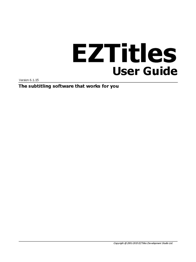 EZTitles 6 UG | PDF | Menu (Computing) | Microsoft Excel