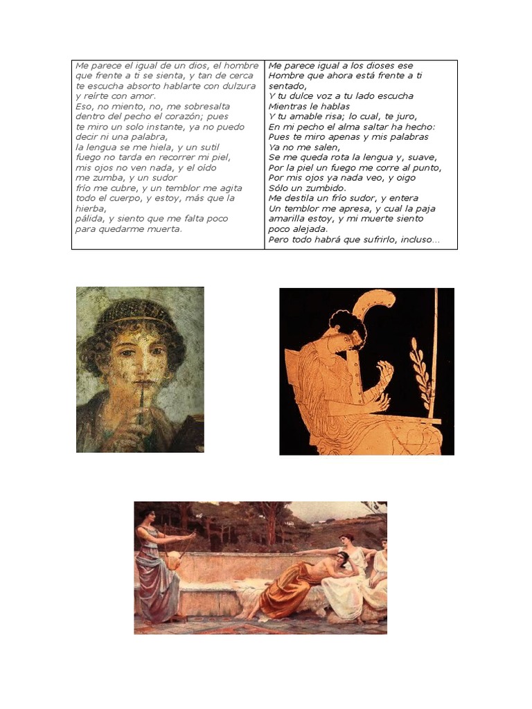 Me Parece El Igual de Un Dios. Safo | PDF