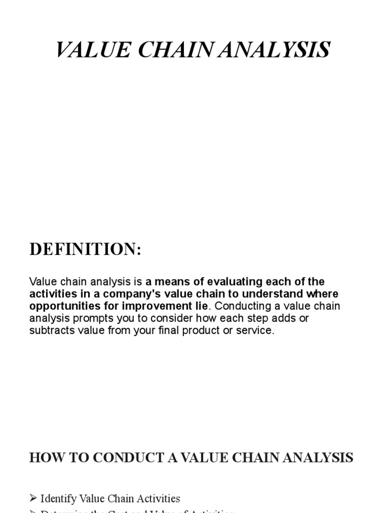 Value Chain Analysis | PDF