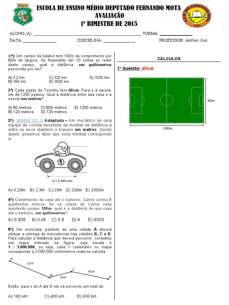 Prova de Matemática Do 2º Ano - 2º Bimestre - Prova 03 - 2º Ano A | PDF