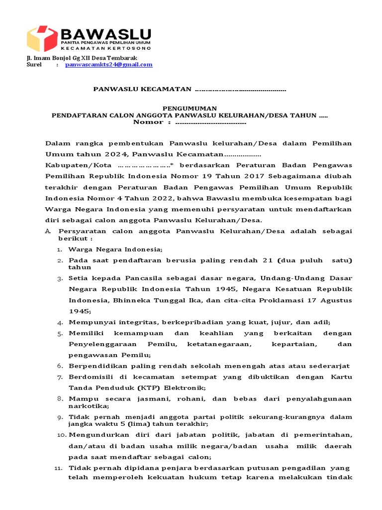 Pendaftaran Calon Anggota PKD | PDF