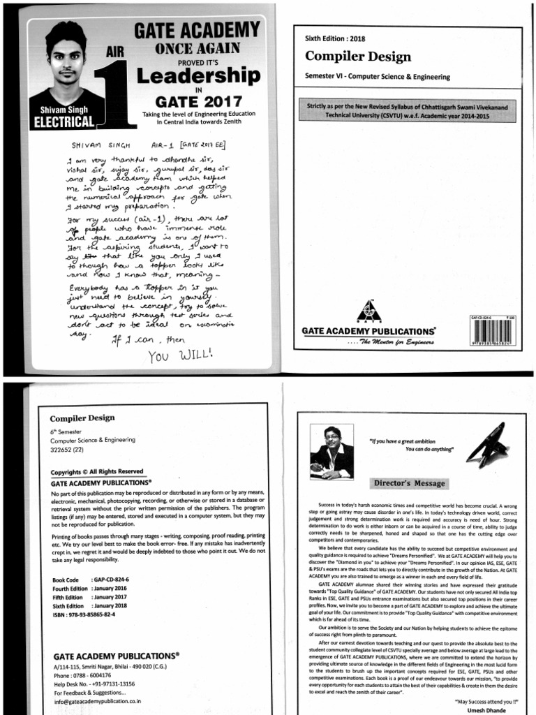 Compiler Design 6th Sem CSE Csvtu | PDF