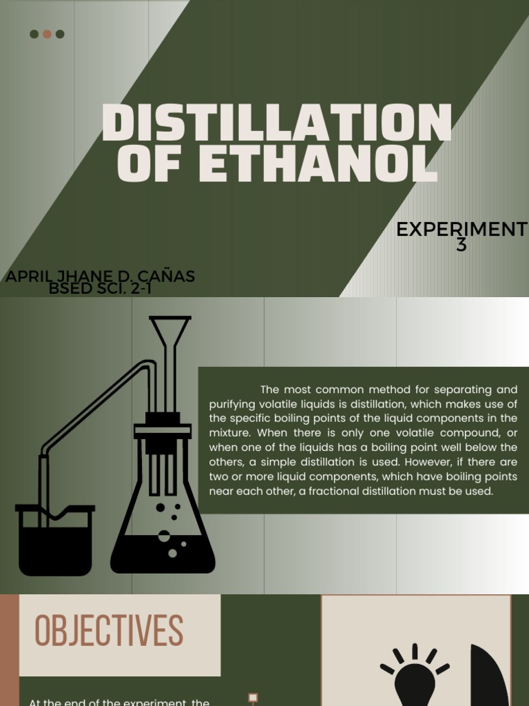 Cañas - Experiment 3 | PDF | Distillation | Ethanol