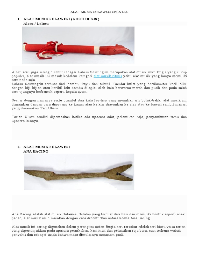 Alat Musik Sulawesi | PDF
