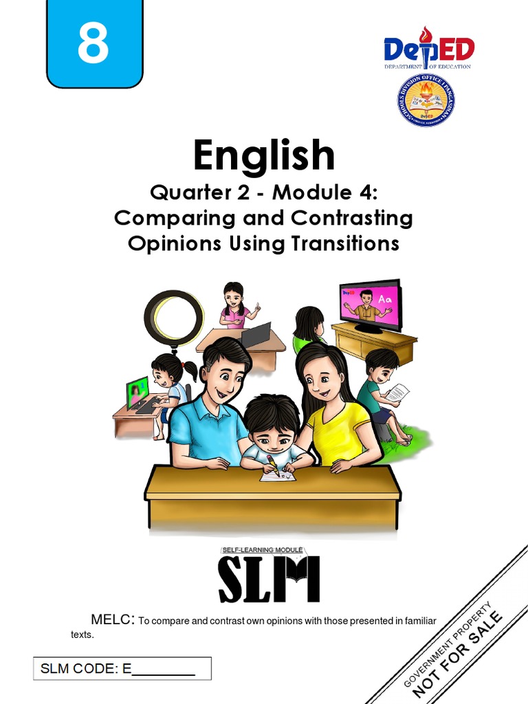 Eng8 Q2 Mod4 Comparing Contrasting Opinions Using Transitions Modified | PDF