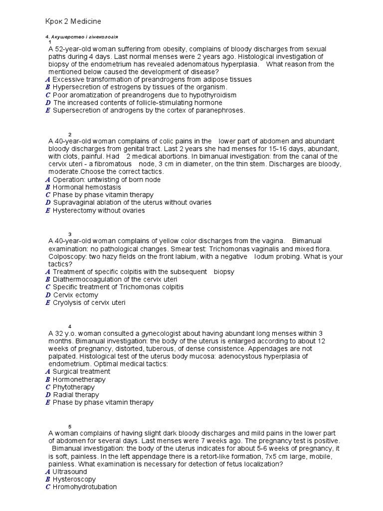 Gynecological Case Studies and Diagnoses | PDF | Childbirth | Uterus