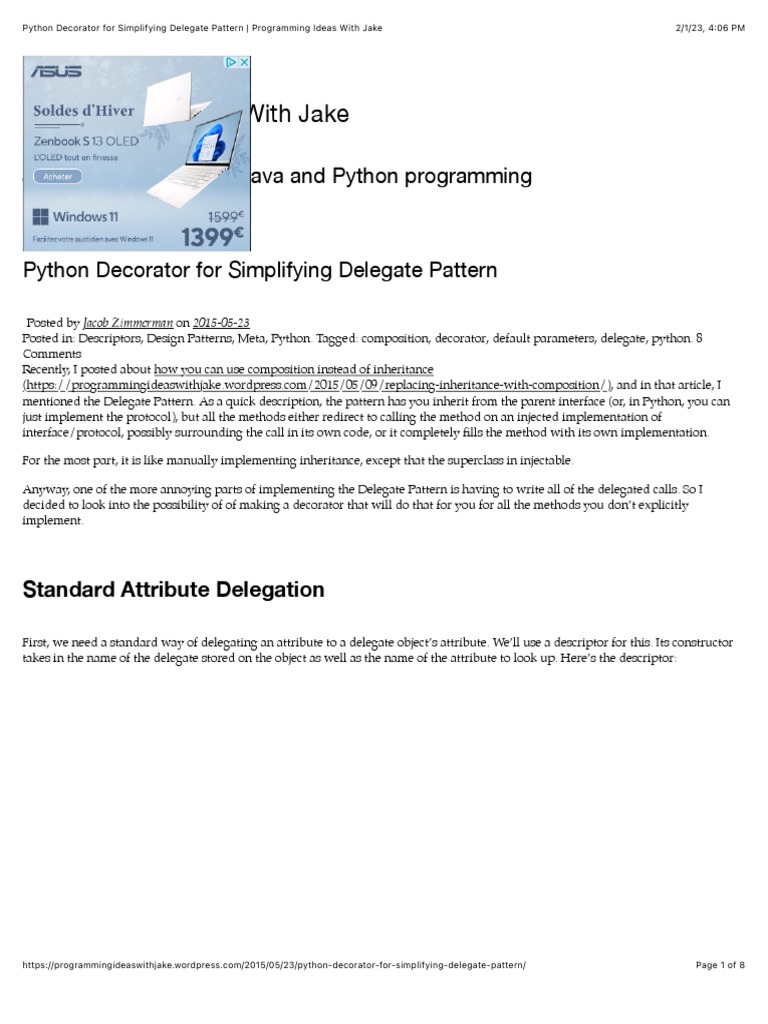Python Delegator | Download Free PDF | Inheritance (Object Oriented Programming) | Method ...