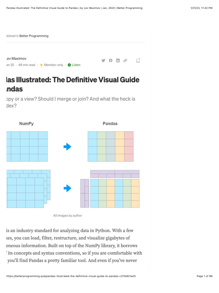 Pandas Illustrated: The Definitive Visual Guide To Pandas - by Lev Maximov - Jan, 2023 - Better ...