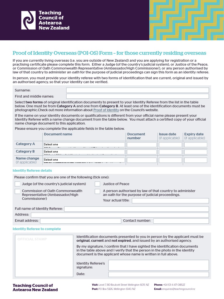 Overseas Proof of Identity Form: A Concise Document for Verifying the ...