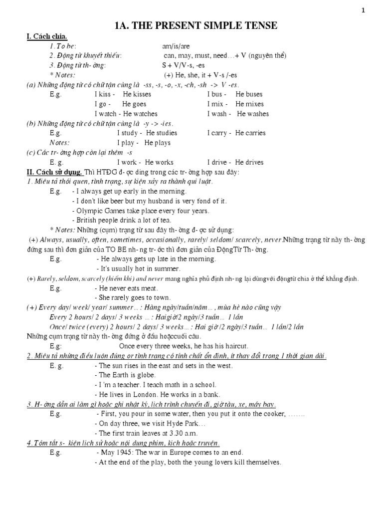 The Simple Present | PDF