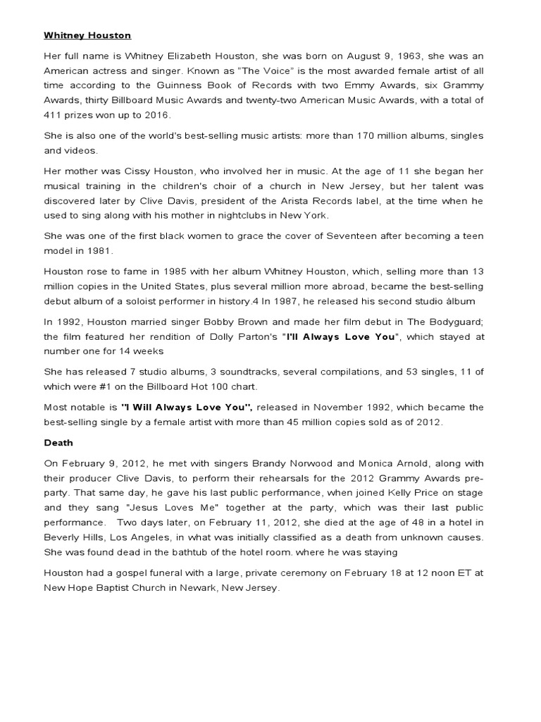 Whitney Houston | PDF
