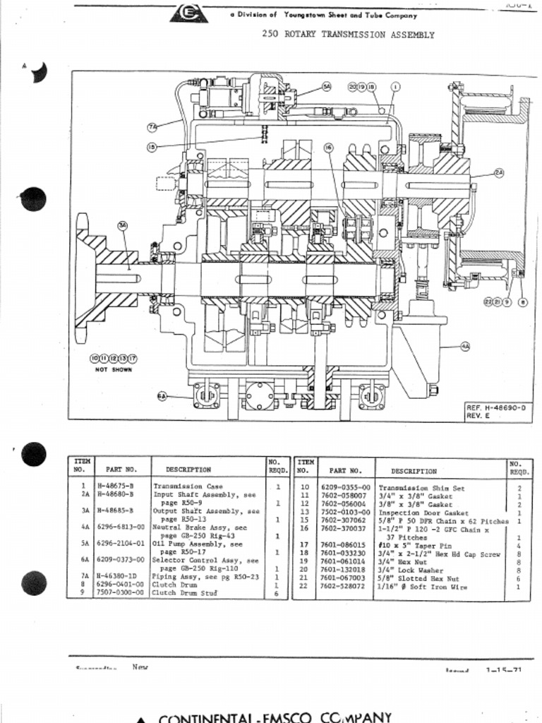 Emsco 250 Transmission Partslist | PDF