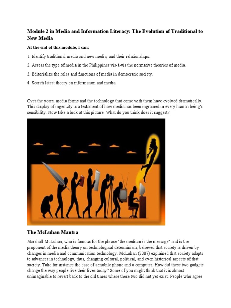 Module 2 The Evolution Of Traditional To New Media Pdf