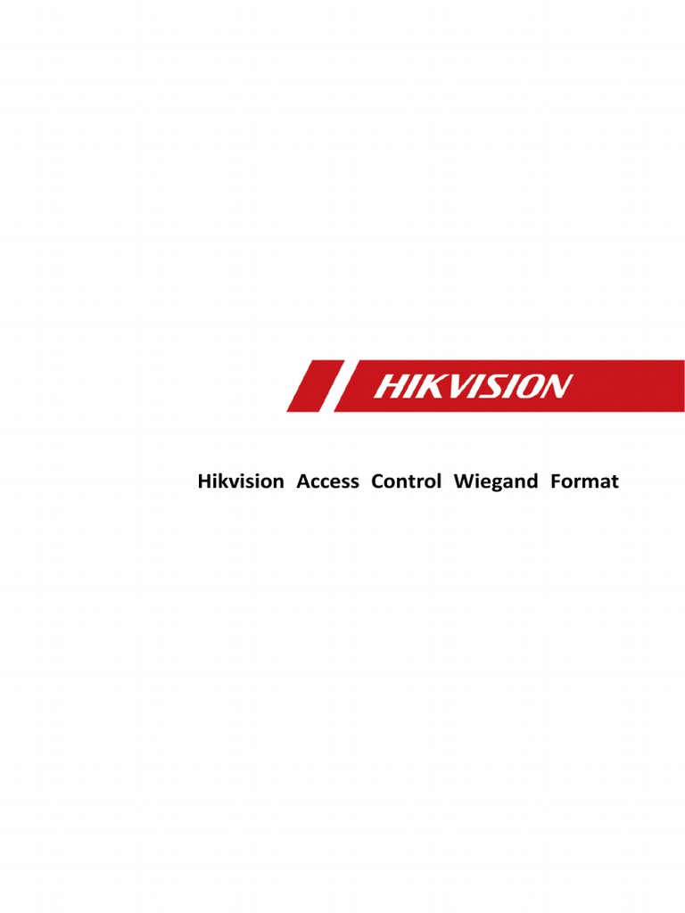 Hikvision Access Control Wiegand Format | PDF | Bit | Byte