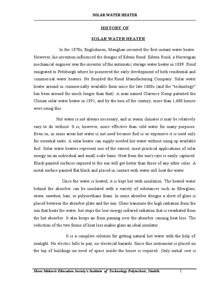Original Copy of Final Project Report | PDF | Polyurethane | Water Heating Original Copy of Final Project Report | PDF | Polyurethane | Water Heating