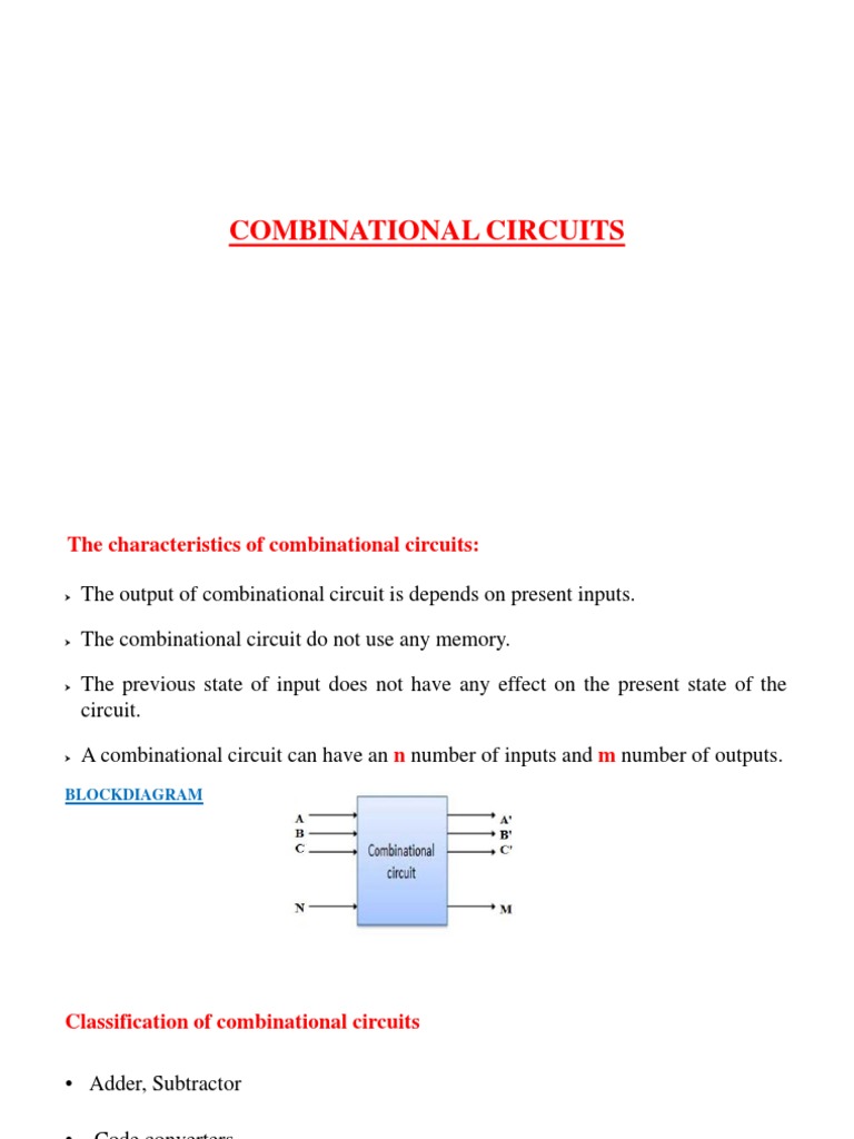 Combinational Circuits | PDF | Computing | Digital Electronics