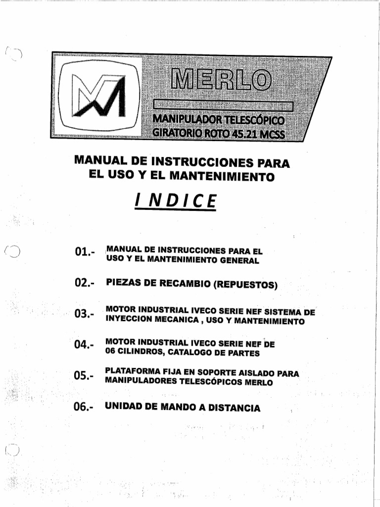 01.-Manual de Instrucciones para El Uso y El Mantto General | PDF