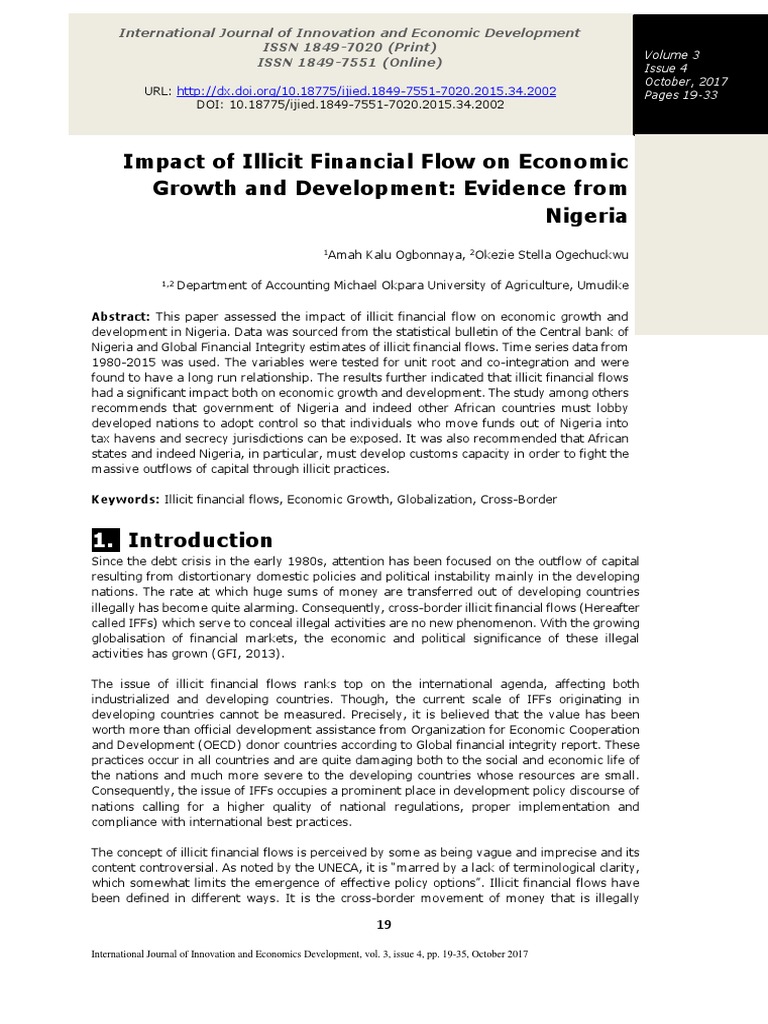 Impact of Illicit Financial Flow On Economic Growth and Development ...