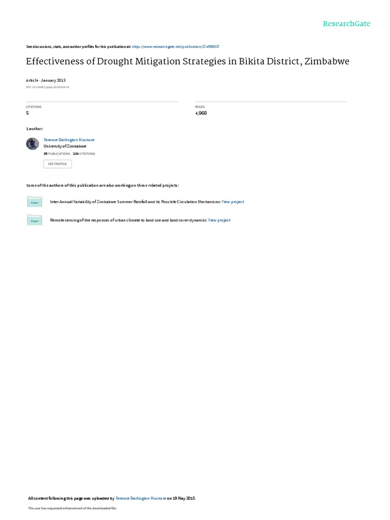 Drought Mitigation Strategies in Bikita | PDF | Agriculture | Food Security