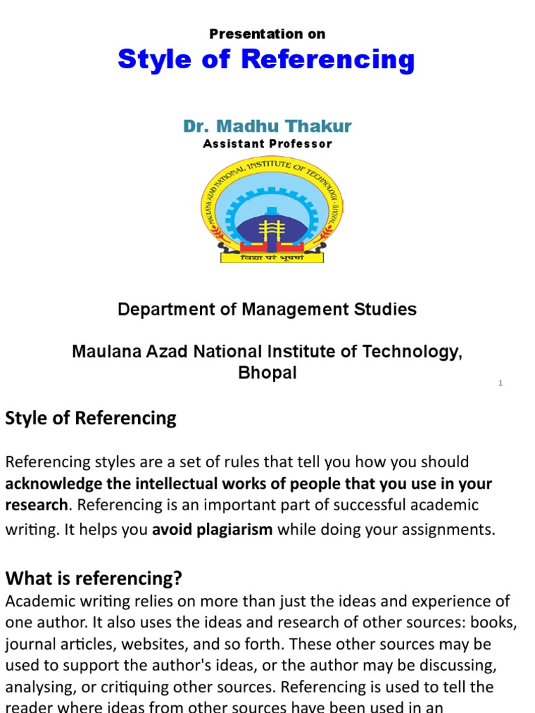 7.style of Referencing | PDF | Citation | Plagiarism