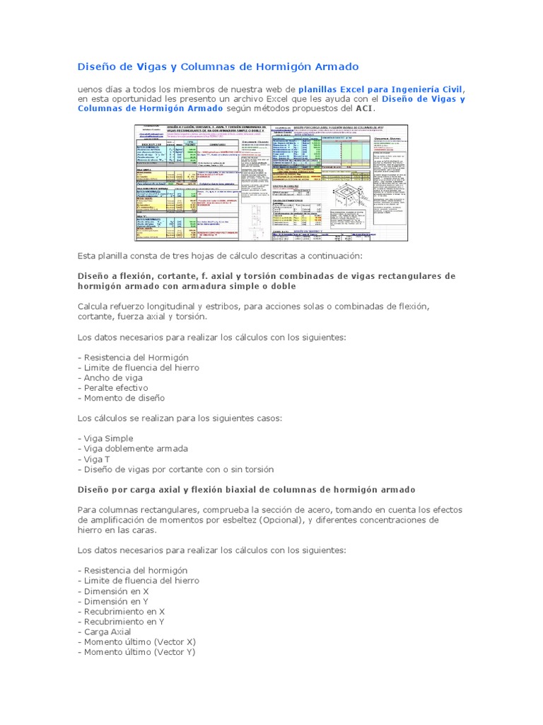 2 Diseño De Vigas Y Columnas De Hºaº Pdf Viga Estructura