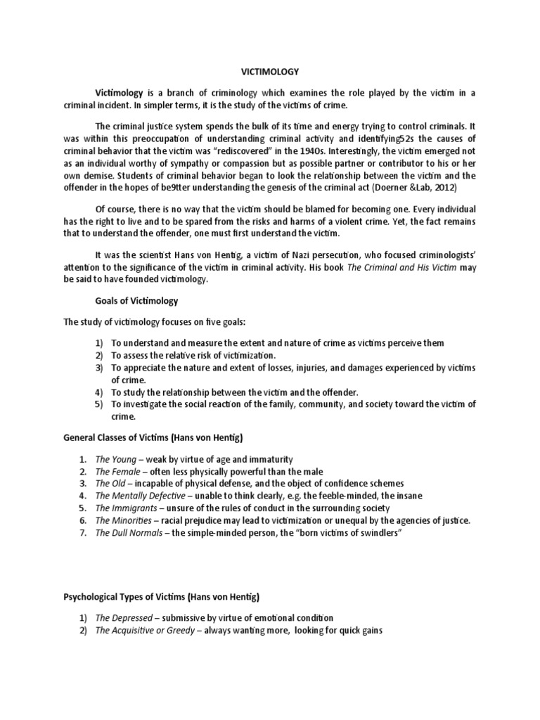 VICTIMOLOGY | PDF | Victimology | Victimisation
