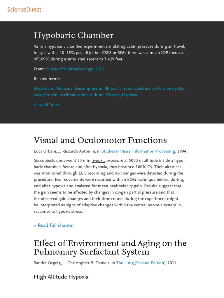 Hipobaric Overview | PDF | Hypoxia (Medical) | Underwater Diving